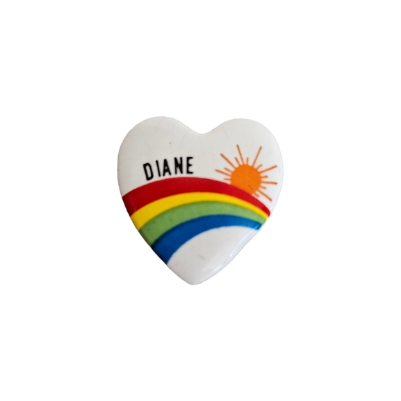 Vintage | Jewelry | Vintage Name Pin Brooch Heart Pin Diane Rainbow Sun ...